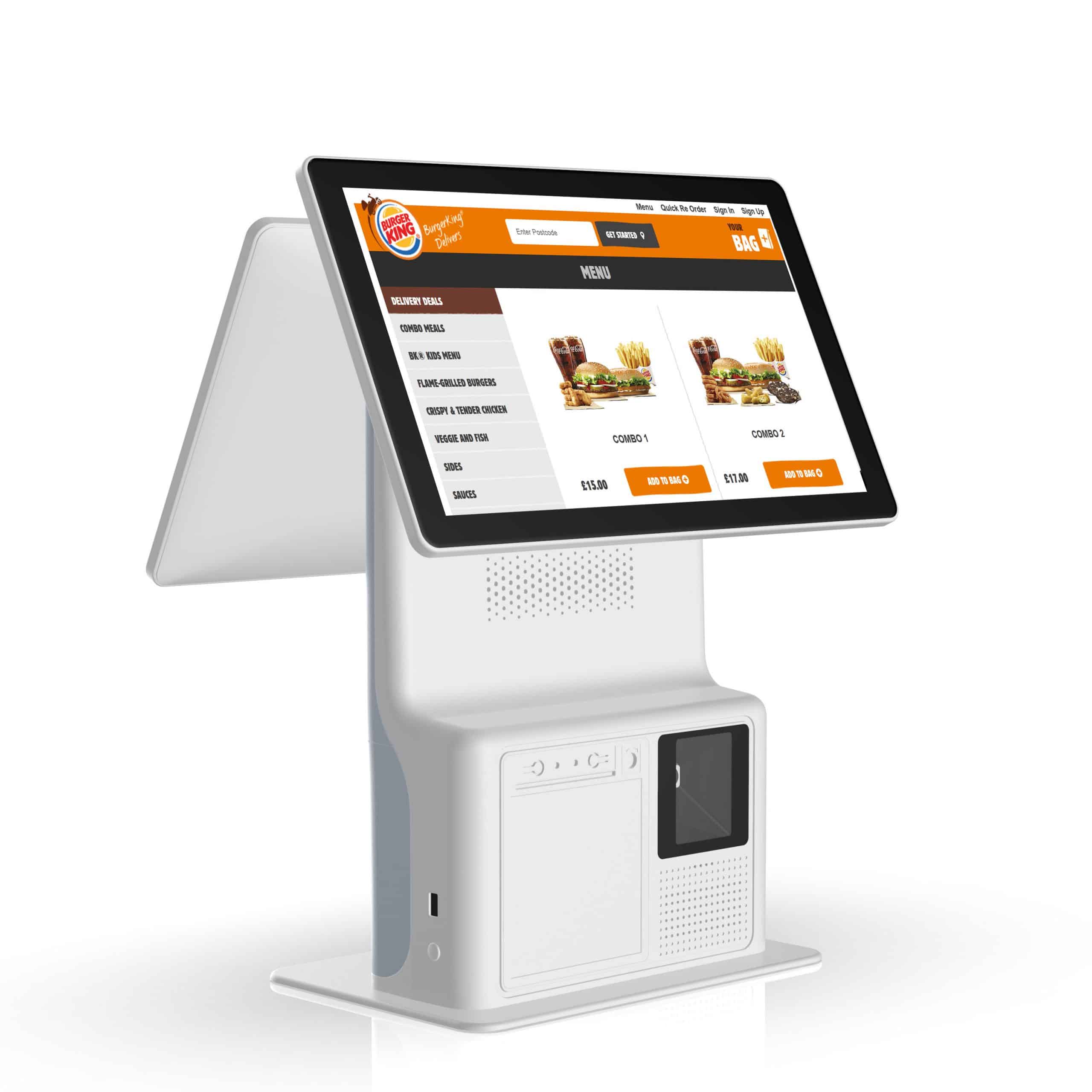 15.6 Inch Countertop Self Ordering Kiosk with dual LCD display ...